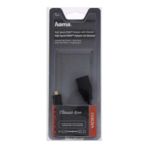 Hama 182031 Classic Line Hdmi Cable Adapt., Type-d (micro) Plug-type-a ...