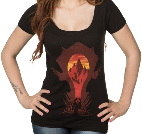 Jinx WOW Horde Silhouette Women's Scoop TEE M - T-shirts (PER.130646)