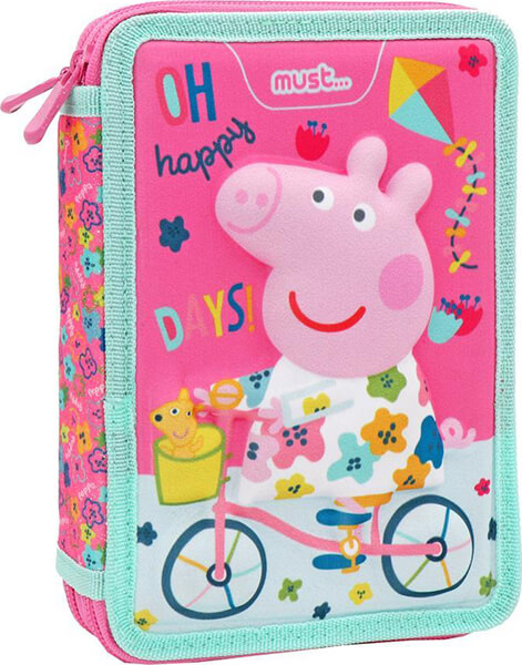 Κασετινα Διπλη Γεματη Peppa PIG Happy Days Must - Σχολικες κασετινες ...