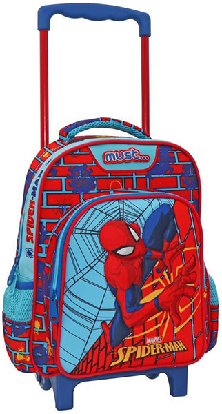 Σχολικη Τσαντα ΤρολεΪ Νηπιου Spiderman ON THE Wall Must 2 Θηκες ...
