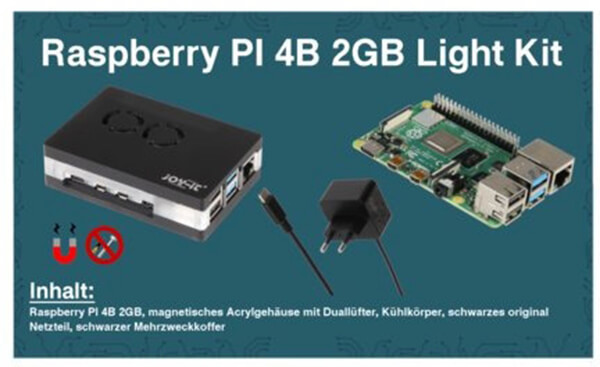 Raspberry PI 4B 2GB Light KIT Magnet Housing Bundle - Raspberry (PER ...