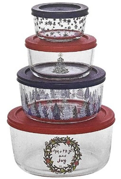 Δοχεια Τροφιμων Xmas Σετ=4 ΤΕΜ 1500ml /900ml /450ml /200ml - Lifestyle ...