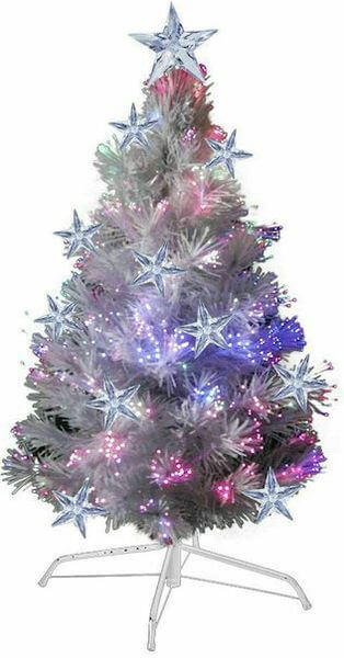 Δεντρο Λευκο Οπτικες Ινες LED 90cm - Χριστουγεννιατικα (PER.223343)