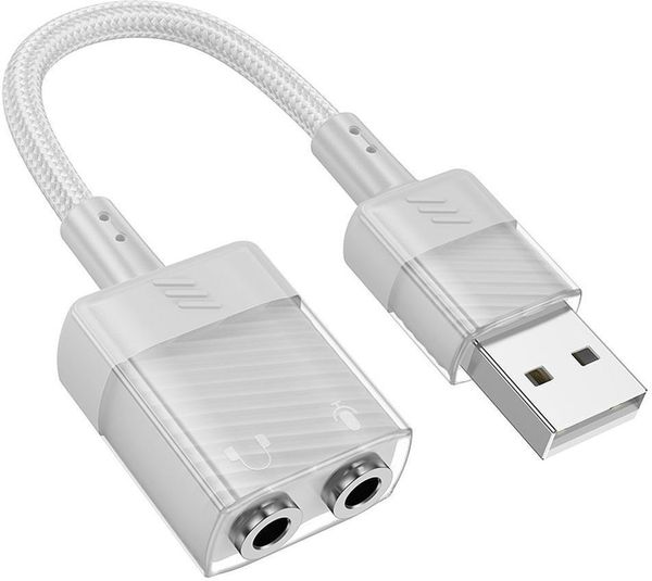 Hoco Ls37 External Sound Card 2 X Jack 3.5mm Grey - Καρτα ηχου (PER.236005)