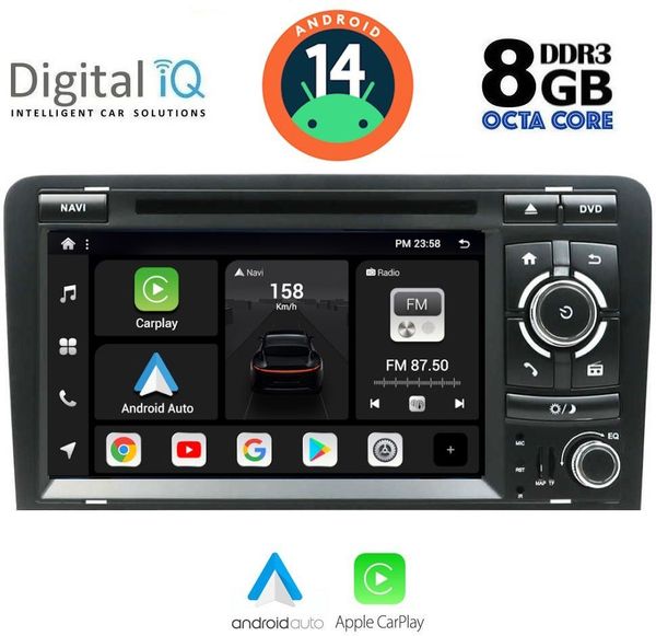 Digital IQ BXF 749_cpaa 7'' DVD Multimedia For Audi A3 Mod. 2003-2012 ...