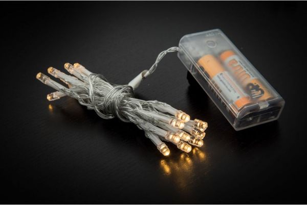 20 LED Μπαταριας Διαφανο Λευκο Σταθερο 1μετρο - Χριστουγεννιατικα (PER ...