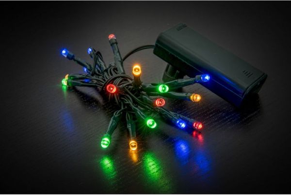 20 LED Μπαταριας Πρασινο Πολυχρωμο Σταθερο 1μετρο - Χριστουγεννιατικα ...