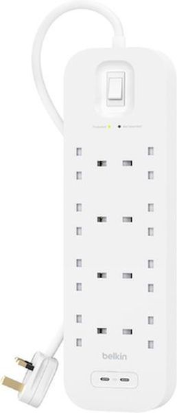 Belkin Plugboard 8-socket + Dual Usb-c, 30W 900j 2M - Ηλεκτρικα (PER ...