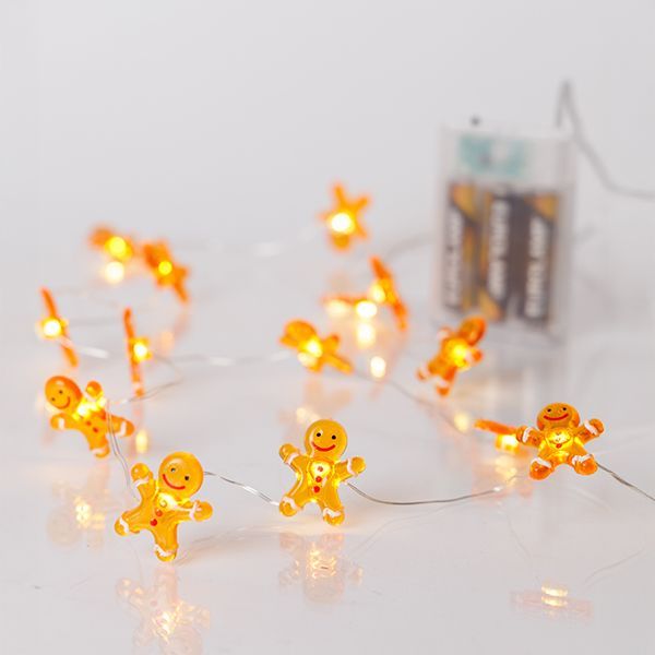 Eurolamp 20 Mini LED Μπισκοτανθρωπος 3xaa Timer Ασημι Χαλκ. Καλ. Θερμο ...