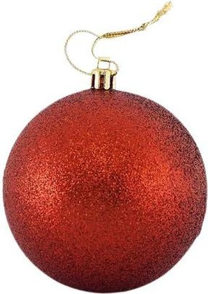 Eurolamp Μπαλα Πλαστικη Κοκκινη Με Glitter ΣΕΤ 6τμχ 8CM 600-42613 ...