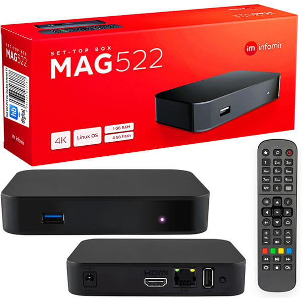 Infomir Mag522 IP TV BOX 4K 1GB RAM 4GB Emmc - Media player (PER.534223)