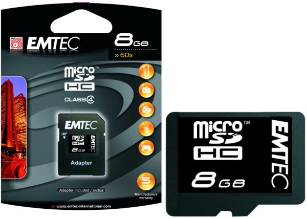 Emtec 8GB Micro SD High Capacity With Adapter - Ειδικες μνημες (PER.556449)