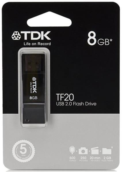 TDK Tf20 Usb2.0 Flash Drive 8GB Black - Μνημες usb (PER.556664)