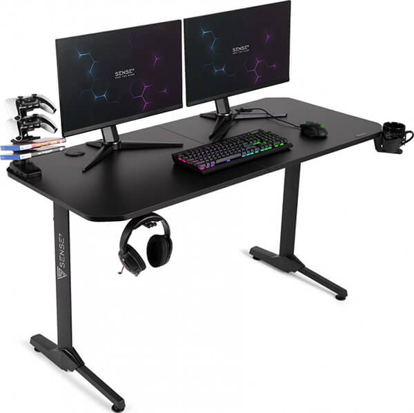 Sense7 Gaming Desk Nomad Classic Black 140x60cm - Gaming desks (PER.582276)