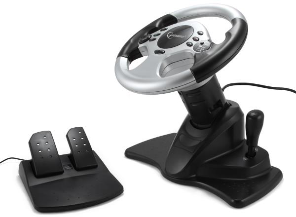 Gembird Multi-interface 4-in-1 Racing Wheel + Pedals With TWO Vibration ...