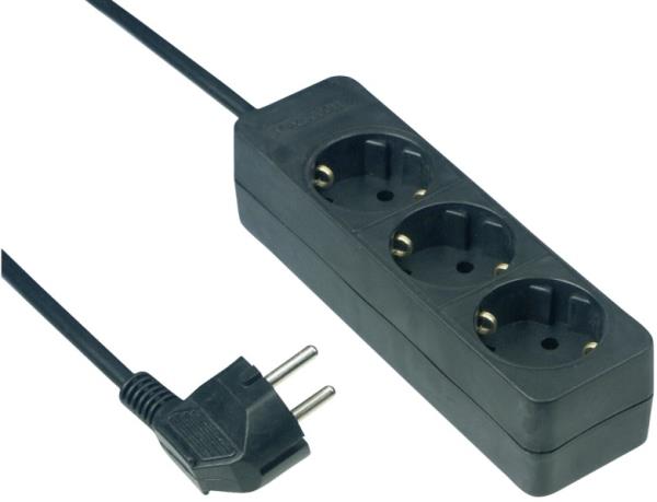 REV 3-way Power Strip 1.4m Black - Ηλεκτρικα (PER.585131)