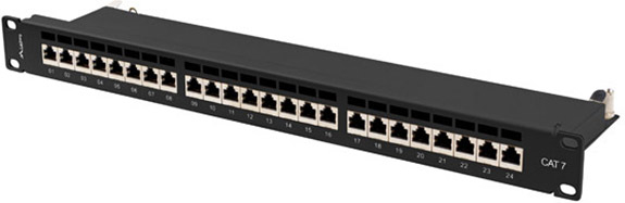 Lanberg Patch Panel 24-port 1U Cat.7 FTP Black - Patch panel (PER.586126)