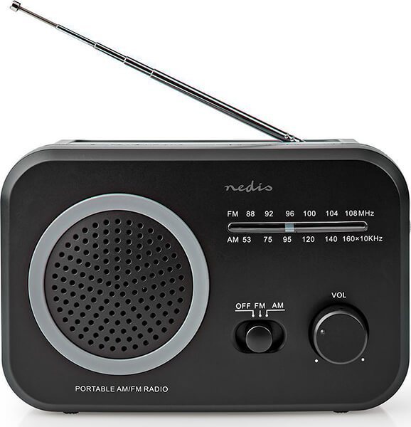 Nedis Rdfm1330gy FM / AM Radio 1.8 W Carrying Handle Grey / Black ...