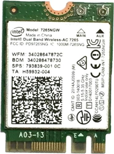Intel Dual Band Wireless AC 7265 Wireless Network Adapter M.2 Bulk ...