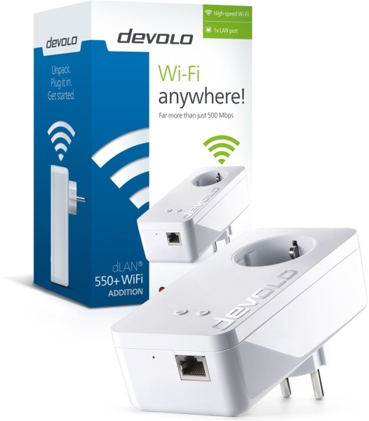 Devolo Dlan 550+ Wifi Single Adapter - Homeplug (PER.617941)