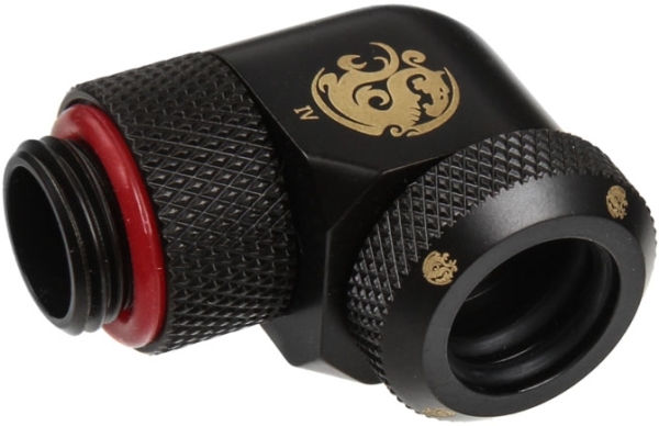 Bitspower Multi-link Adapter 90 Degree G1/4 12mm AD - Rotating, Carbon ...