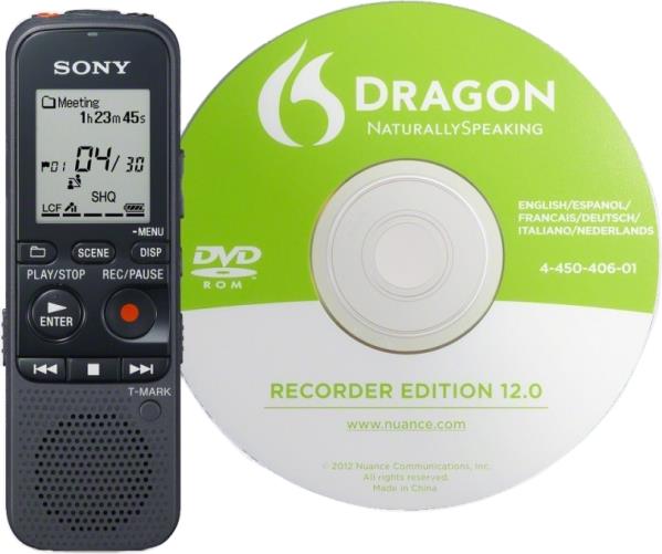 Sony Icd-px333d 4GB Digital Voice Recorder + Dragon Software - Voice ...