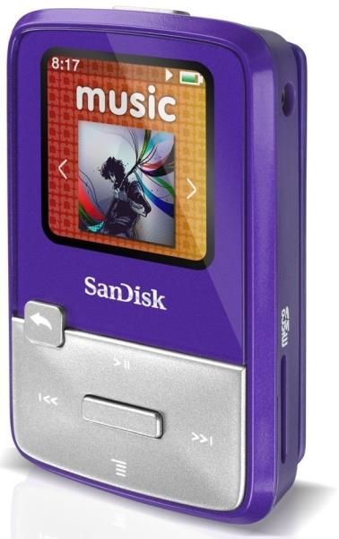 Sandisk Sdmx22-004g-e46p Sansa Clip ZIP 4GB MP3 Player Purple - Mp3 ...