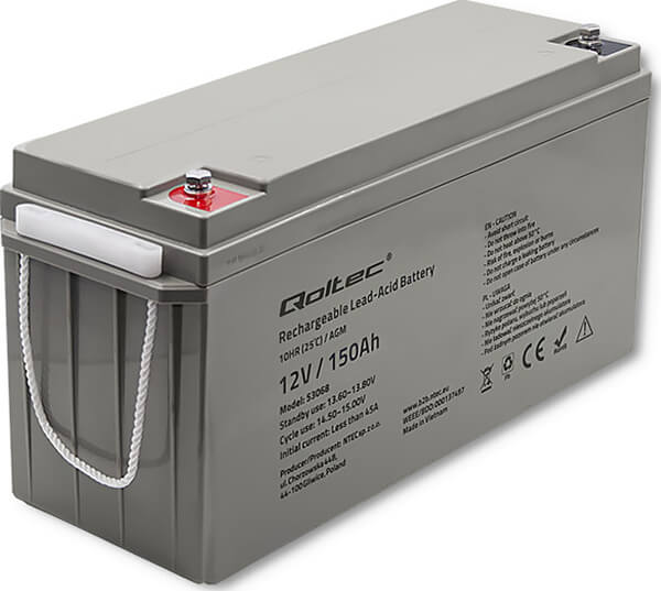 Qoltec AGM Battery 12V 150ah Max. 2250a - Ups batteries (PER.664568)