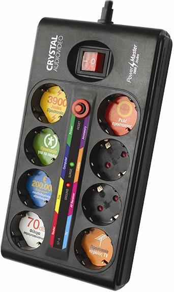 Crystal Audio Cp8-3900-70 Πολυπριζο Ασφαλειας 8 Θεσεων 3900j ...