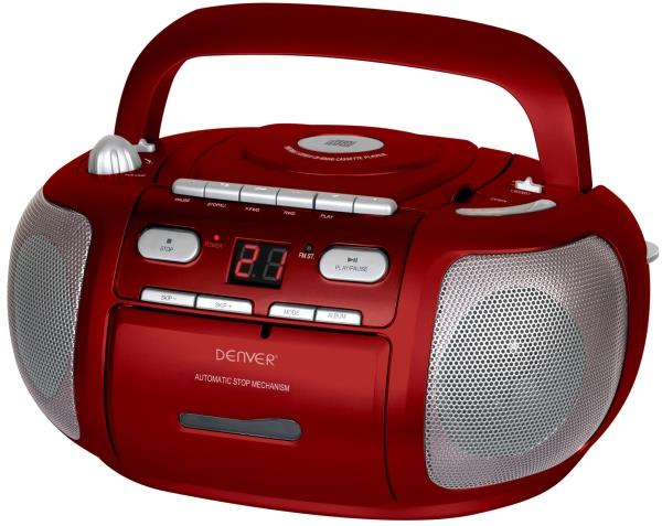 Denver Tcp-35 Boombox With Radio/cd & Cassette Player RED - Cd player ...