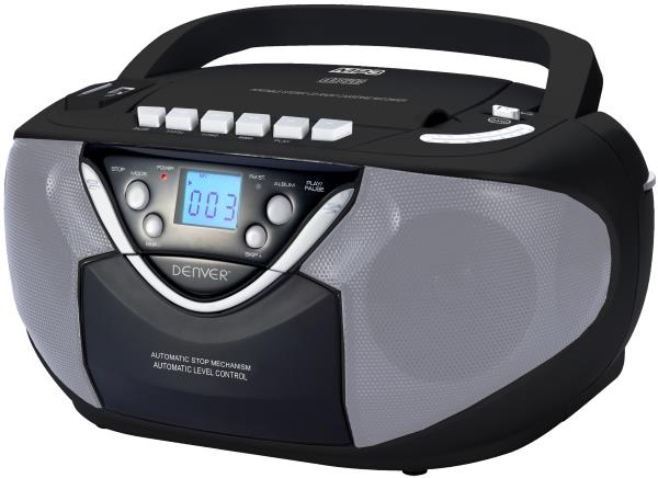 Denver Tcu-33 Boombox With Radio/usb/cd & Cassette Player Black/silver ...
