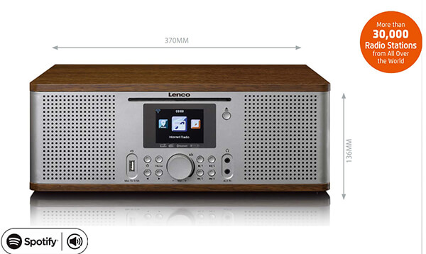 Lenco Dir-270wd IR, Dab+, FM With Slot IN CD, BT, Spotify, RC - Radios ...