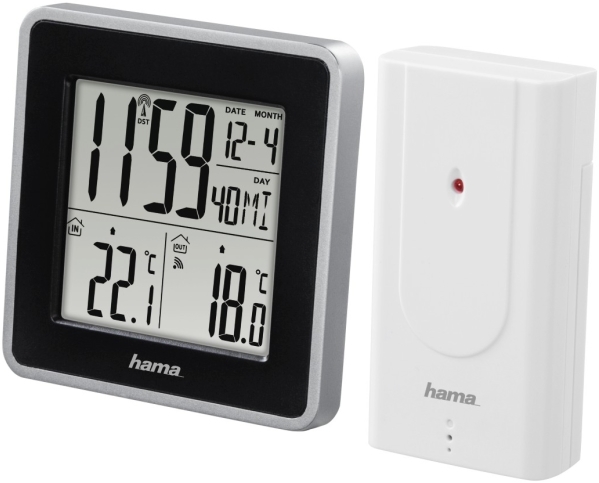 Hama 176924 EWS Intro Weather Station Black/silver Outdoor Sensor ...