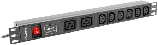 Lanberg 19'' 1U 16A 2X C19 6X IEC C13 Sockets Power Distribution Unit 2M Black - Ηλεκτρικα (PER ...