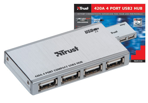 Trust 420a 4 Port Compact USB 2.0 HUB - Usb hub (PER.802251)