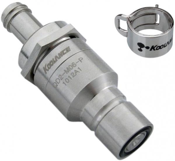 Koolance QD2 Male Quick Disconnect No-spill Coupling, Panel Barb For ID ...