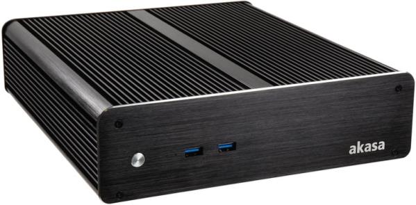 Case Akasa A-itx19-a1b08e Euler M Fanless Mini-itx Case Incl. 80W PSU ...