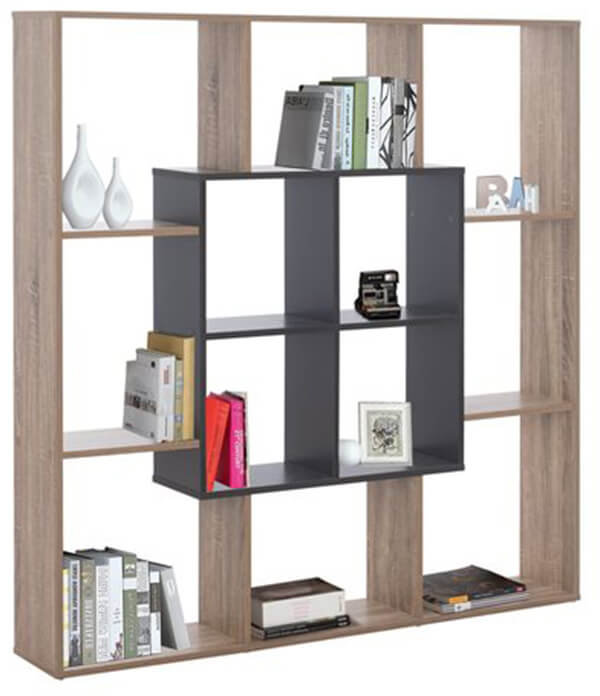 Βιβλιοθηκη Brody Hm8771.02 136x22x136 Sonama-γκρι - Επιπλα γραφειου ...