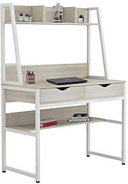 Γραφειο Με Βιβλιοθηκη Sonama & Μεταλλικο Λευκο Σκελετο Hm2390.13 ...