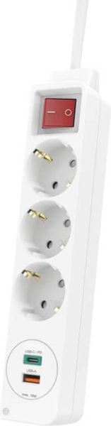 Hama 133757 Power Strip, 3-way, Usb-c/usb-a Socket Pd/quick Charge Max. 18W WS - Ηλεκτρικα (PER ...