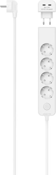 Hama 223191 Power Strip 5-way W 17 W 2-way Usb-c Adapter Switch 1.4 M White - Ηλεκτρικα (PER.943781)