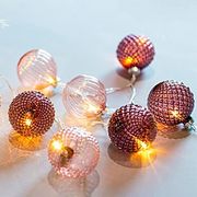 Eurolamp 10 Θερμα Λευκα LED 5MM ΡΟΖ Glass Μπαλες 6CM 3xaa Διαφανο Καλ ...