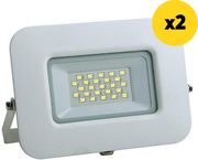 Eurolamp Προβολεας LED 20W SMD Βαση 360° Λευκος Ip65 6500k Plus 2τμχ ...