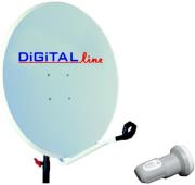 Δορυφορικο ΣΕΤ Digital Line 80cm Για 2 Δορυφορους + LNB Monoblock ...