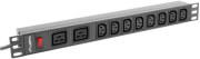 Lanberg 19'' 1U 16A 2X C19 8X IEC C13 Sockets Power Distribution Unit 2M Black - Ηλεκτρικα (PER ...