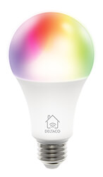 Deltaco Sh-le27rgb Smart Home RGB Λαμπα LED E27 Wifi 9W 16mil Colors ...