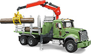 Bruder Mack Granite Wood Transport Truck (green, With 3 Logs ...