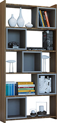 Βιβλιοθηκη Μελαμινης Clark Hm9118.01 Καρυδι-γκρι 80x22x170υ ΕΚ ...
