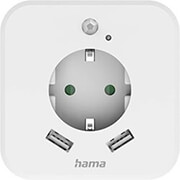 Hama 223498 LED Night Light With Socket, 2 USB Outputs, Motion AND ...