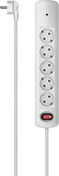 Hama 223054 Power Strip, 5-way, Surge Voltage Protection, Switch, Wall ...